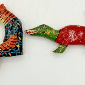 Vintage Wooden Animals Jeannis Franz Folk Art Set of 2 Alligator ...