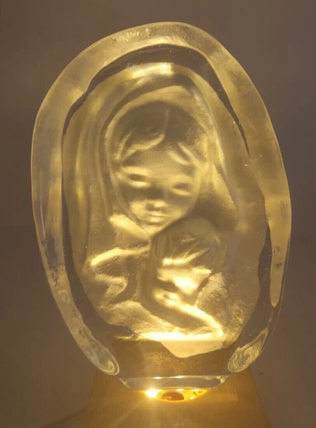 3D Laser Etched Crystal Glass Madona & Child 5 3/4x 4x - Etsy