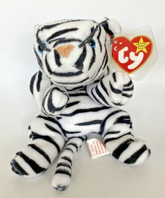 1996 ty beanie baby "blizzard" retired white tiger bb6 - Gem