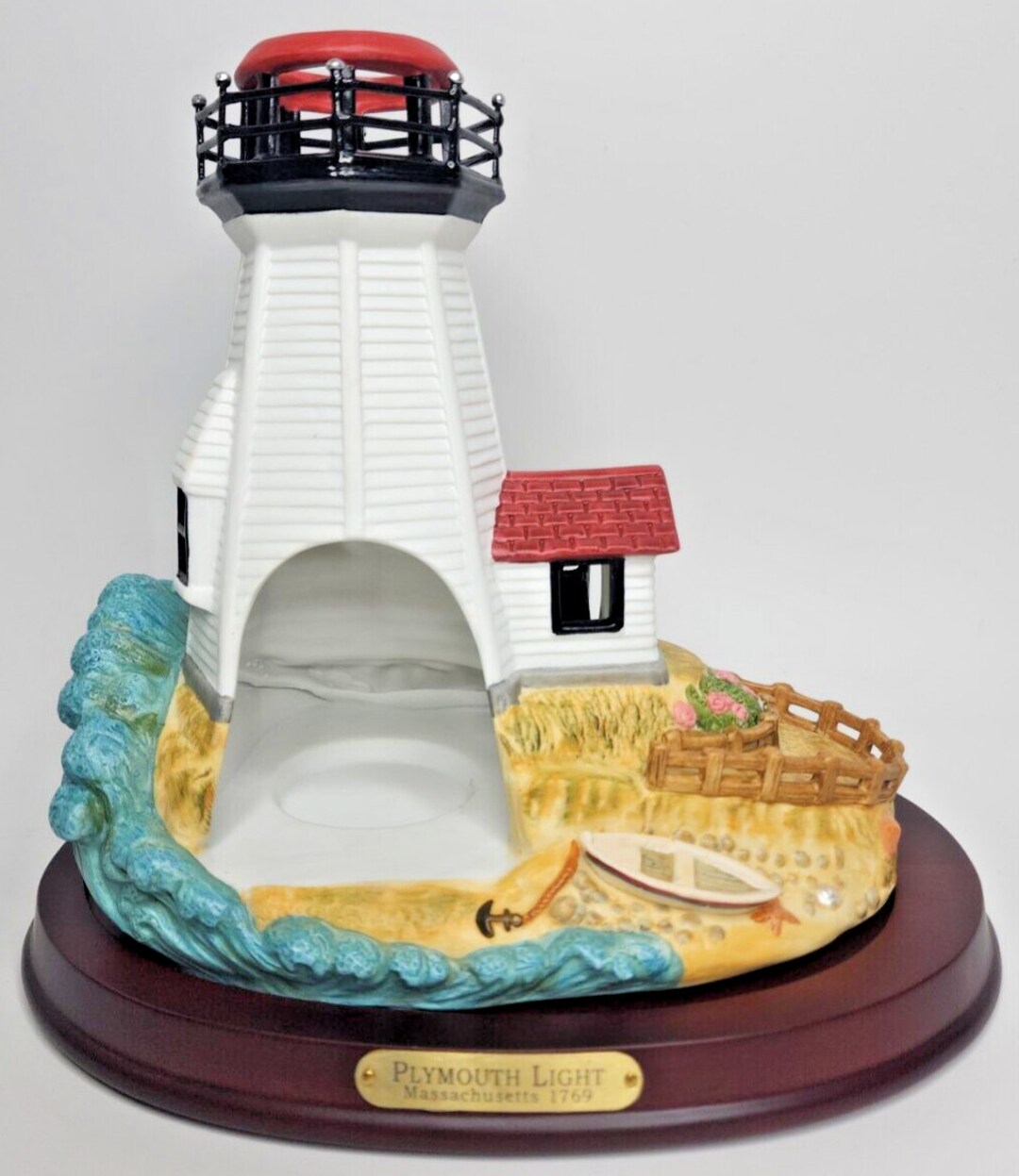 Vintage Retired Partylite Plymouth Lighthouse Tealight Candle Holder ...