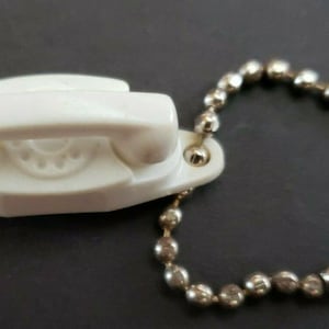 Vintage 1960's the Princess Phone Rotary Dial Telephone White Key Chain ...
