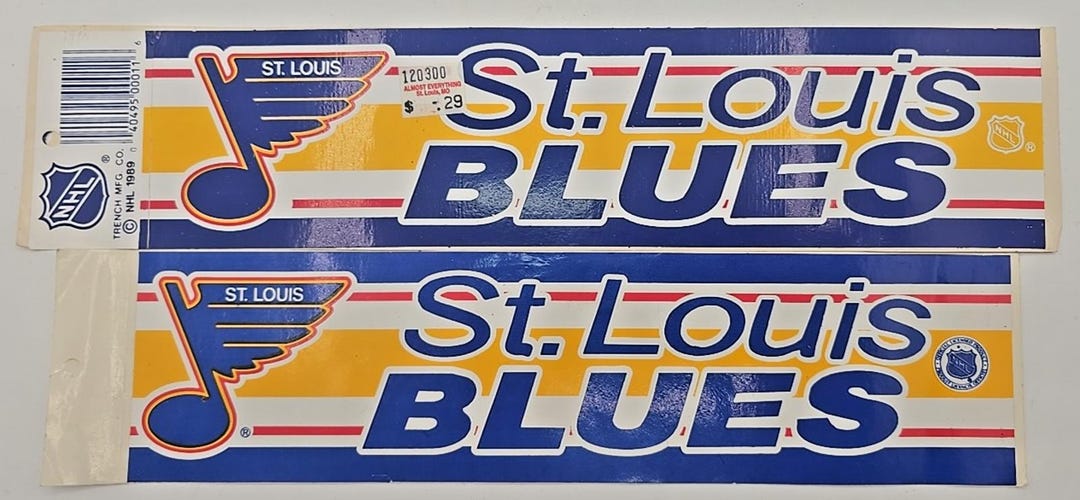 1989 St. Louis Blues Vintage Team Bumper Sticker Decal Strip ...