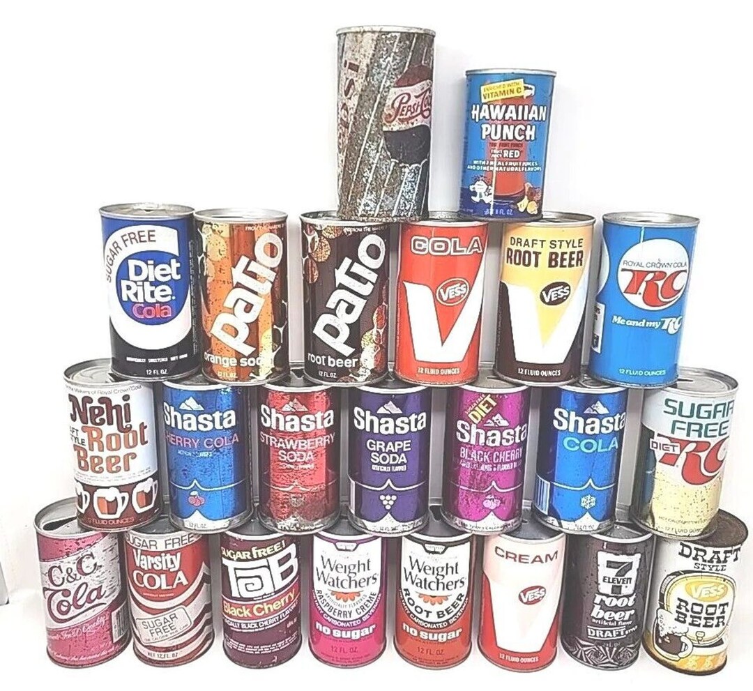 1970's Mix Lot of 23 Steel Empty Soda Pop Can Lot 7 - Etsy