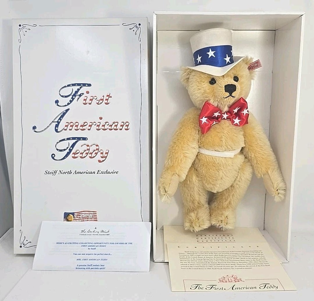 Steiff Blond Mohair Teddy Bear First American Teddy Exclusive 667183 ...