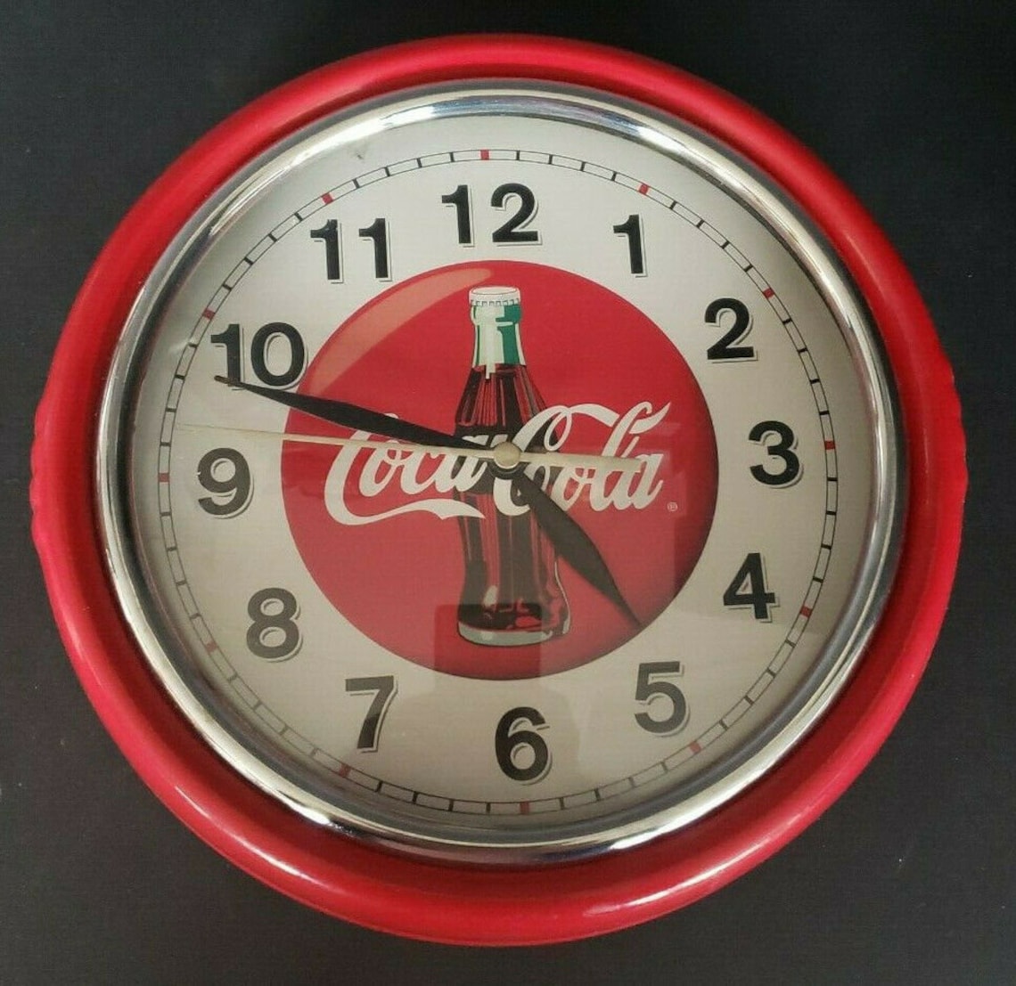 Vintage coca cola wall clock collectible round red coke clock. | Etsy