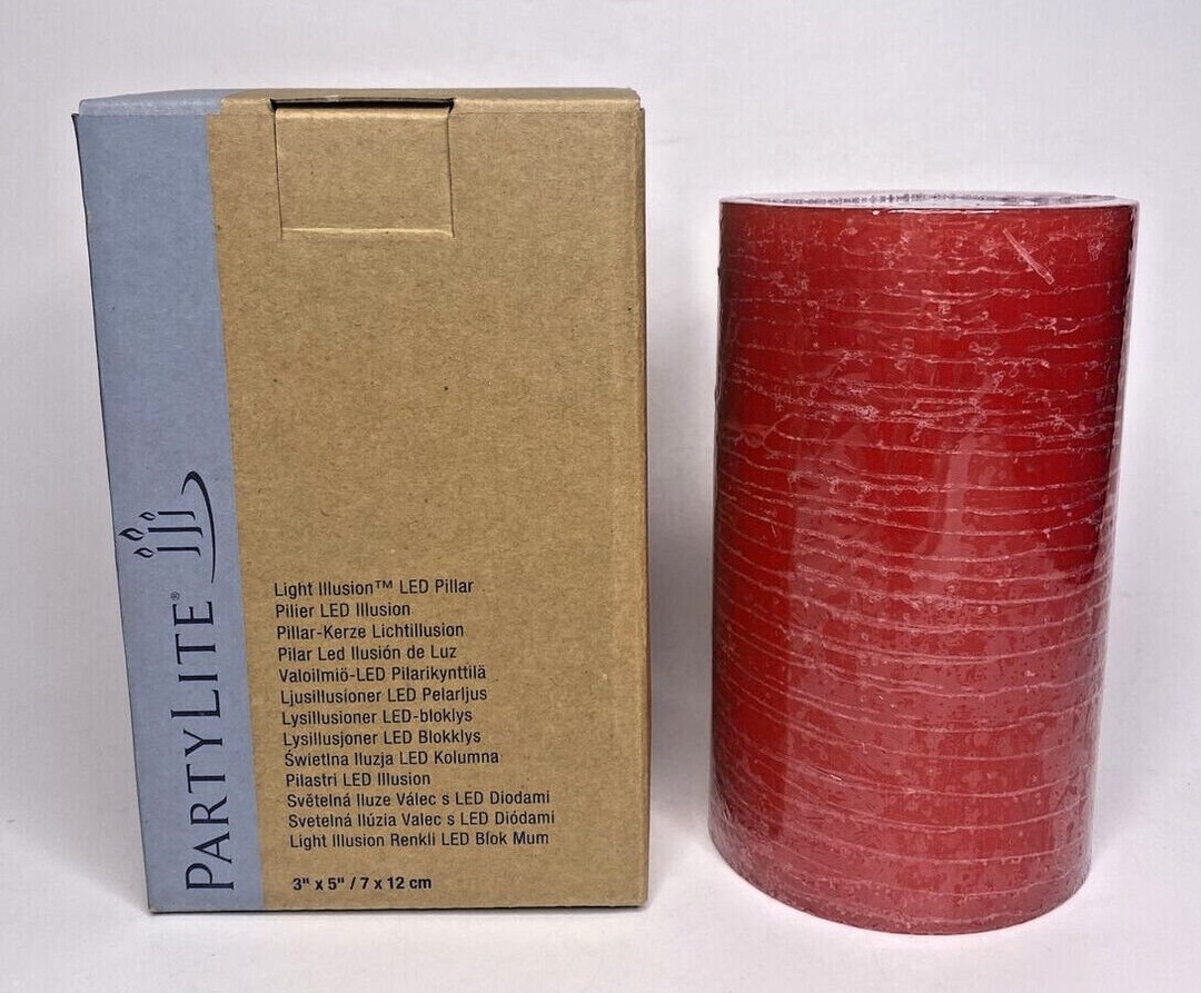Vintage Retired Partylite Light Illusions Outdoor Led Candle Red 3"x5 ...