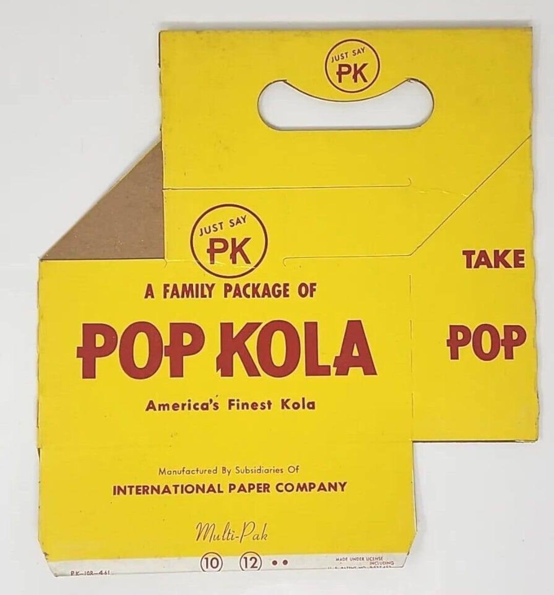 Vintage Pop Kola 6 Pack Soda Bottle Carton Carrier New U130 - Etsy