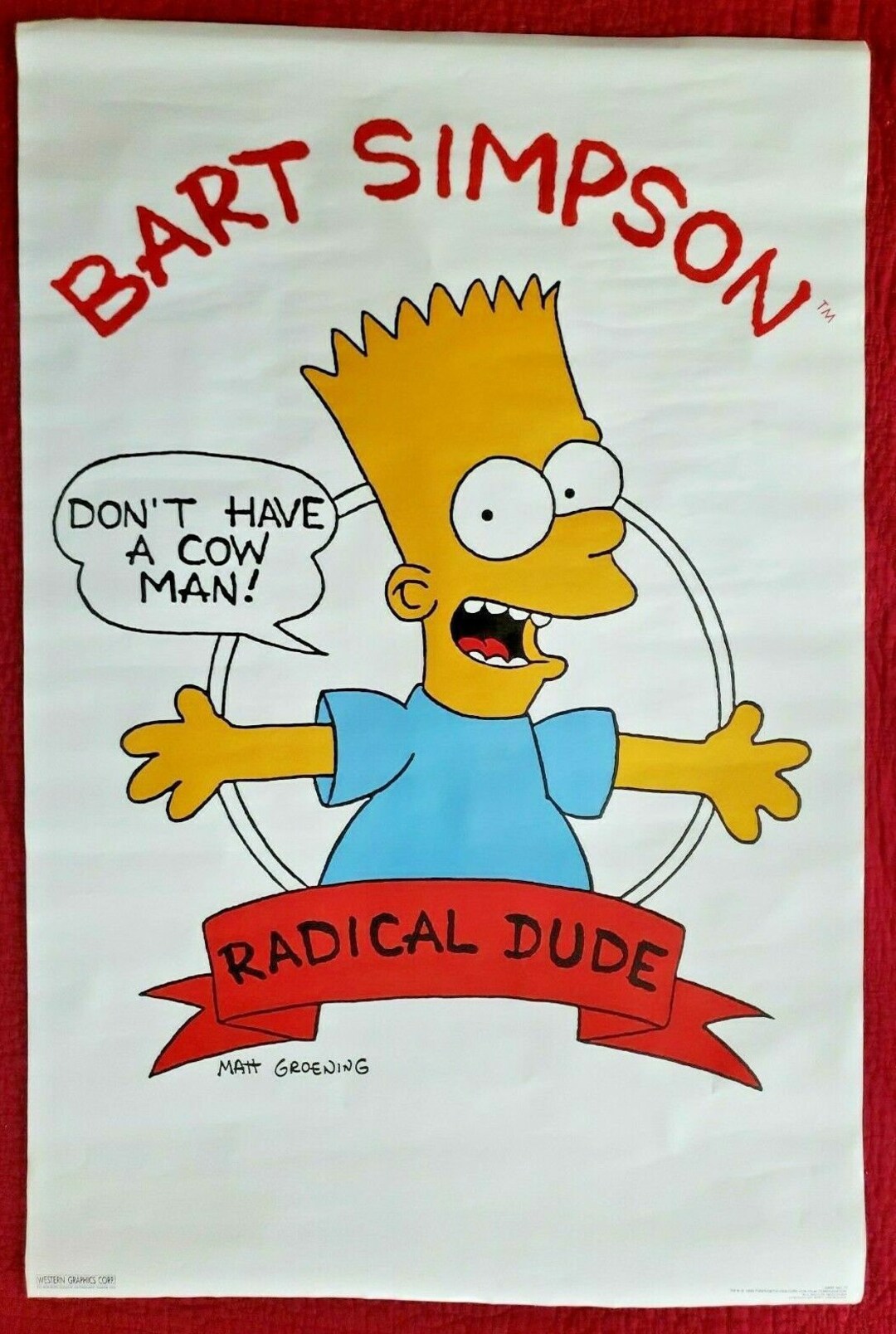 Vintage 1989 Original Bart Simpsons "radical Dude" Poster 21"x 31.75 ...