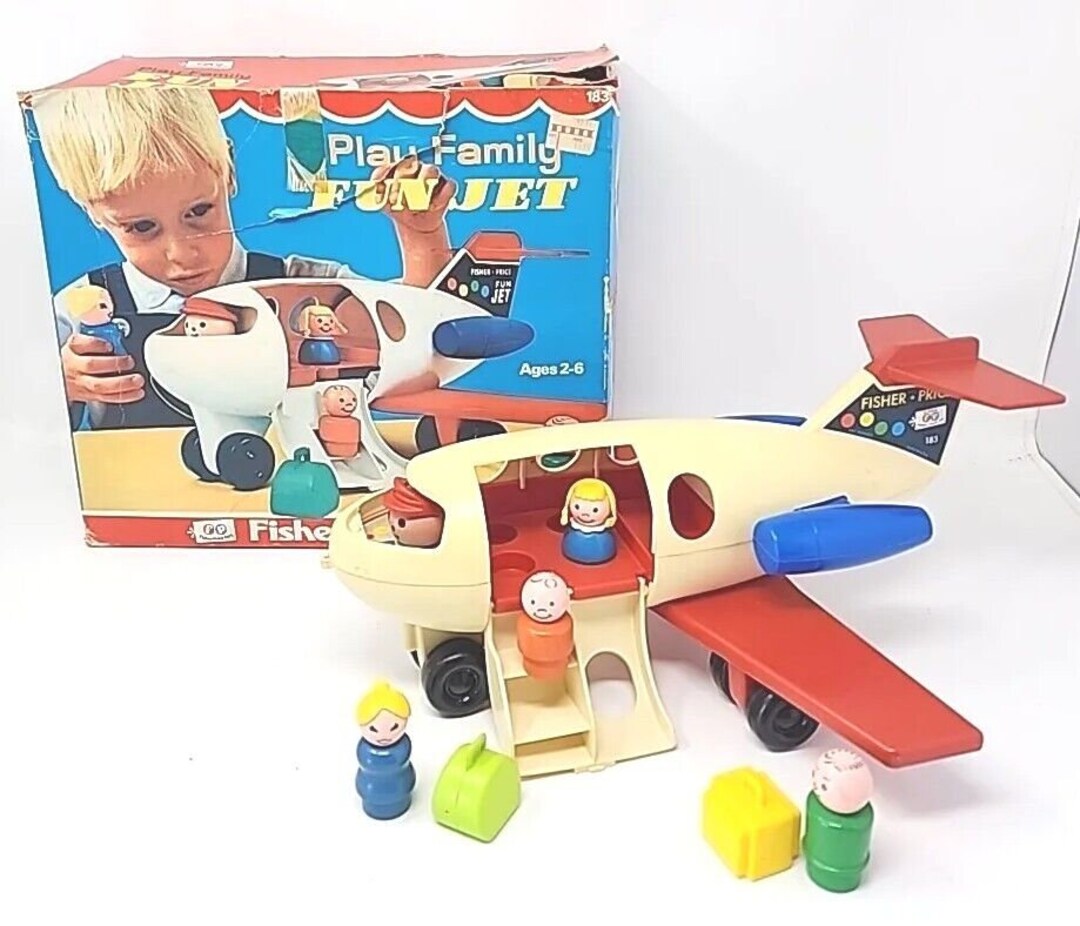 Vintage Fisher-price Play Family Fun Jet #183 1st Verson 1970 in Box ...