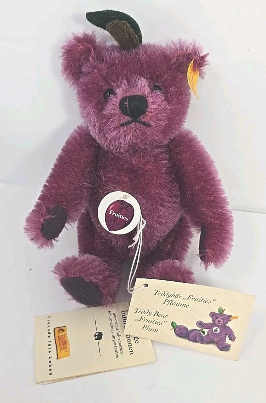 Steiff Fruities Plum 028007 Mohair Teddy Bear Rare 7” U320 - Etsy