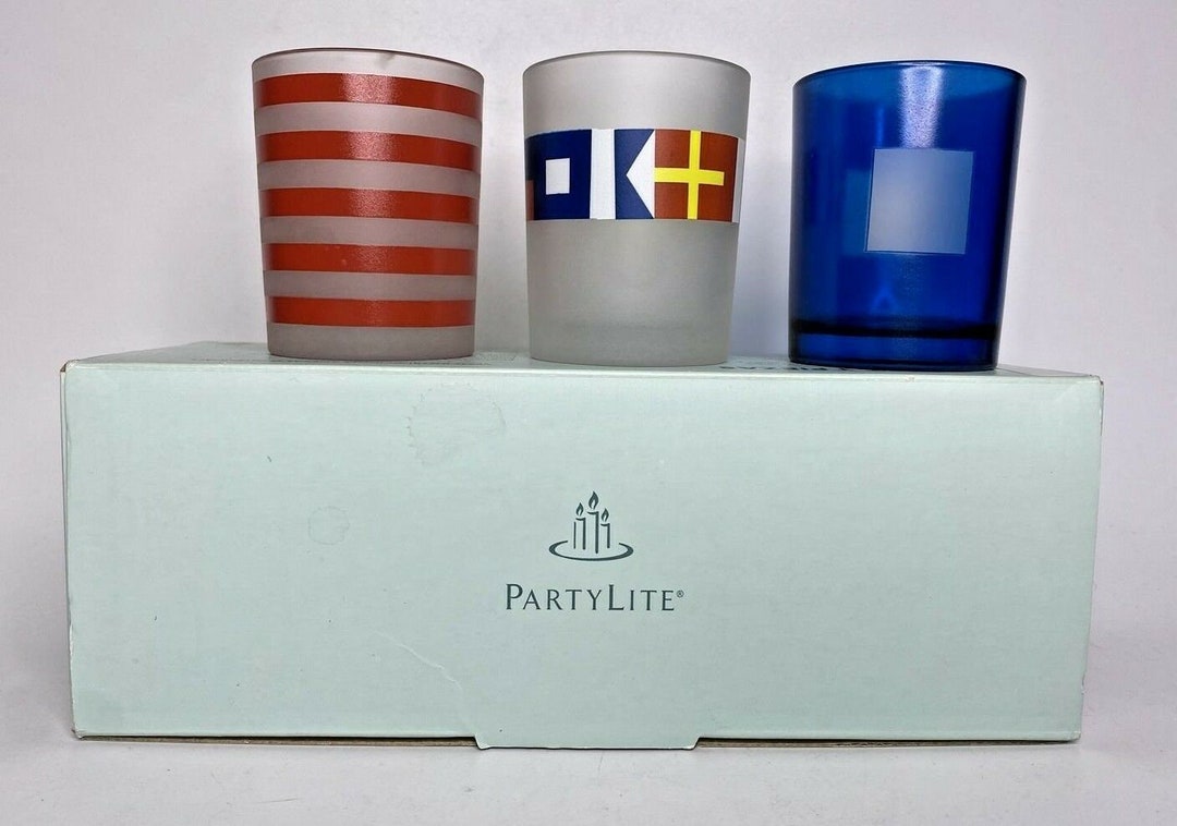 Vintage Retired Partylite Nautical Votive Trio Retired Item Nib P10c ...
