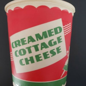 Vintage 32 Oz Creamed Cottage Cheese Farm Cow & Maid Containers Old ...