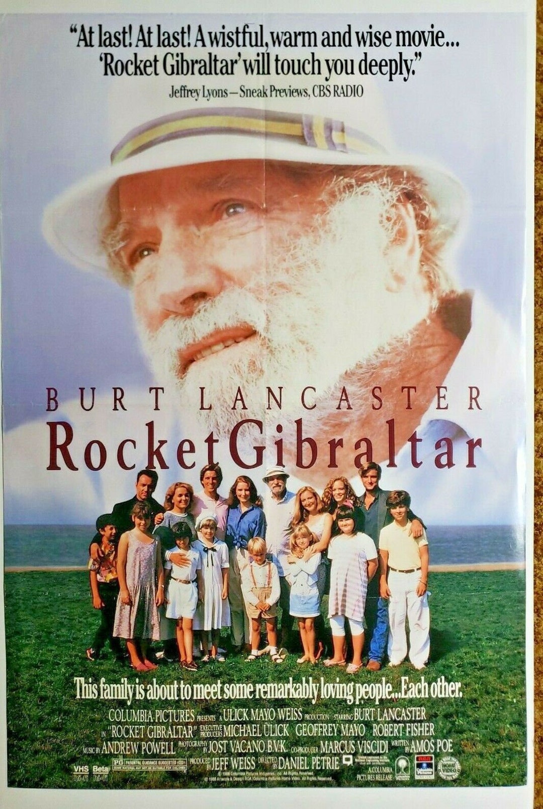 1986 Rocket Gibraltar Original Movie Poster Burt Lancaster Columbia ...