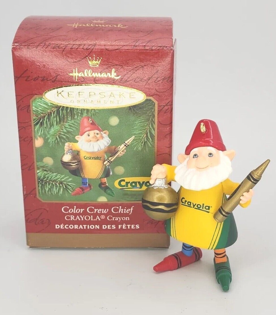 2001 Hallmark Keepsake Ornament Color Crew Chief Crayola Coloring Elf ...