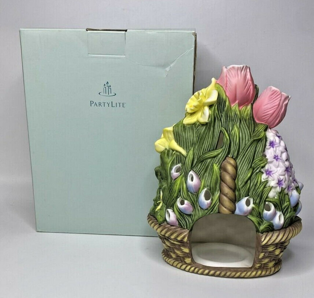 Vintage Retired Partylite Floral Bouquet Tealight Holder Retired Nib ...