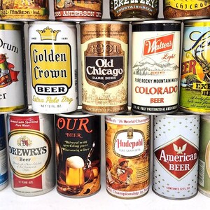 Vintage 70-80's Mixed Collectible Empty Beer Steel Cans Lot of 25 Cans ...