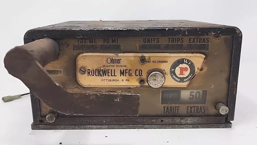 Vtg Taxi Cab Meter Rockwell Mfg Co Old Fare Box Ohmer Corp Pittsburgh ...
