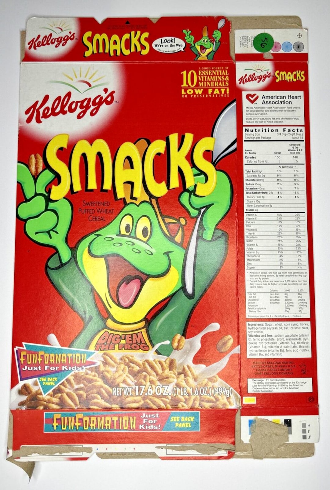 1999 Empty Kellogg's Smacks Funformation 17.6 Oz Cereal - Etsy