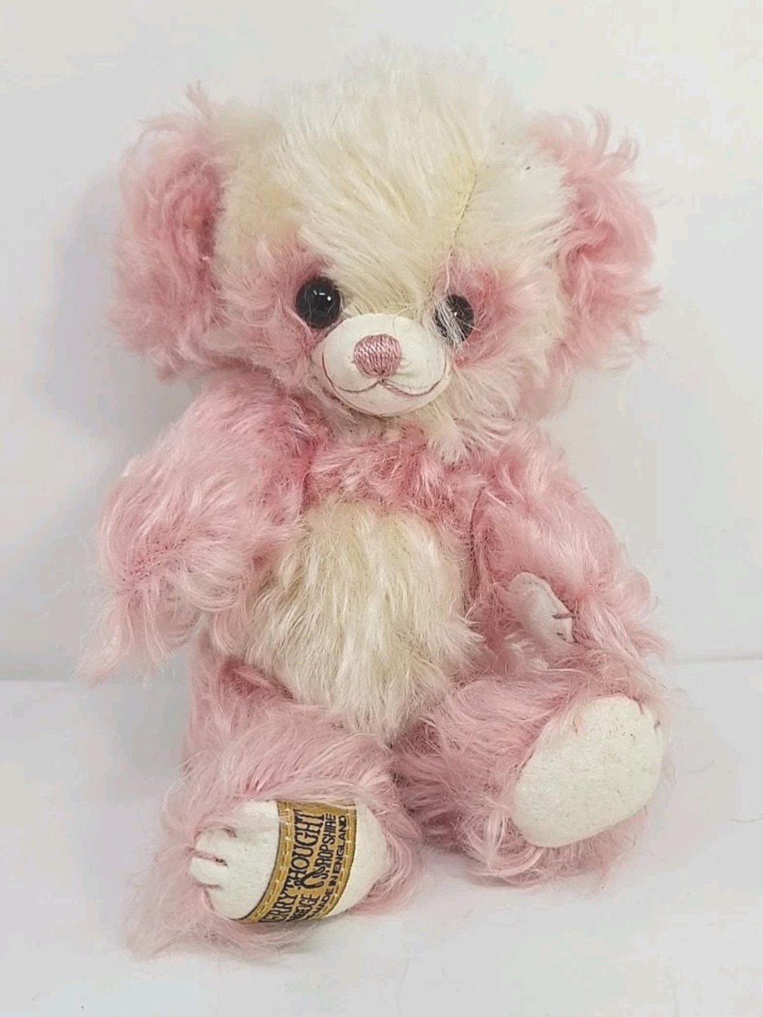Merrythought Cheeky Pastle Pink Panda Bear Mohair Stuffed Toy Plush ...