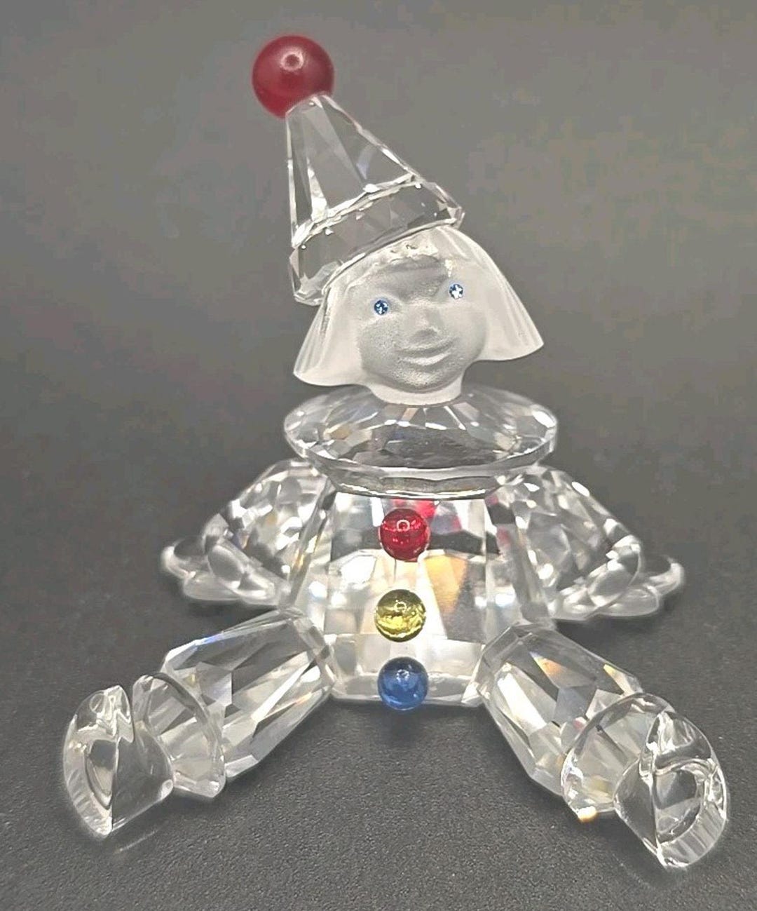 Swarovski Crystal “cheerful Times” Boy Puppet Clown Figurine W/blue ...
