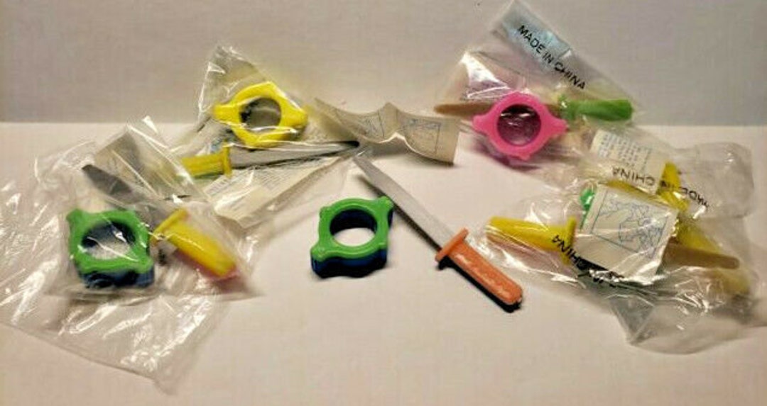 Vintage Sword Through Finger Ring Toy Joke Knife Gag Charm Vending NOS ...