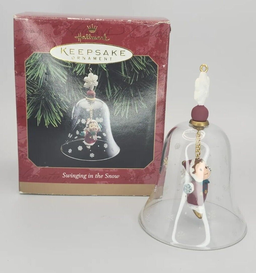 1987 Hallmark Swinging in the Snow Bell Ornament U236 - Etsy