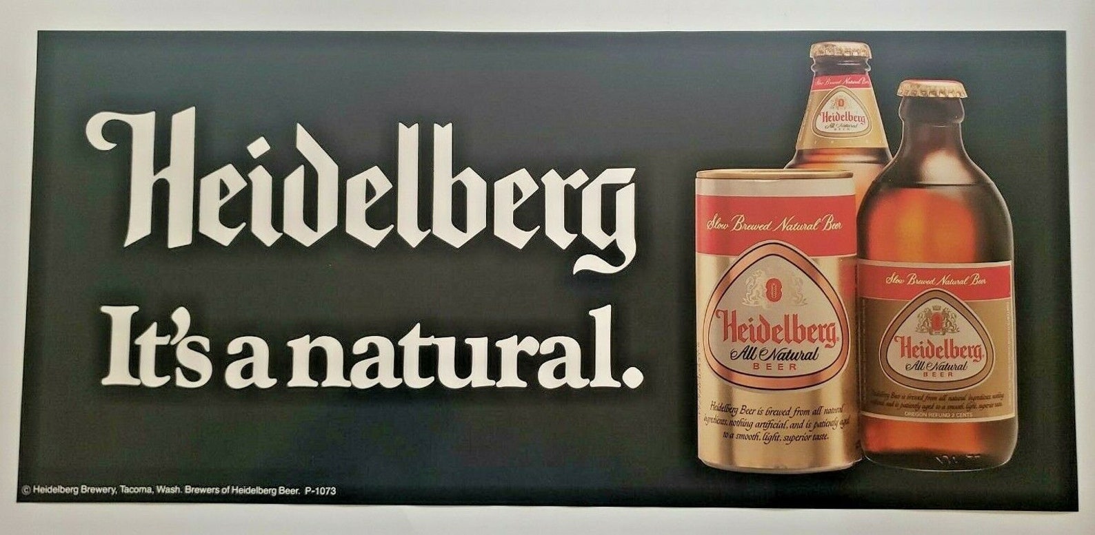 Vintage heidelberg it's a natural beer sign paper | Etsy