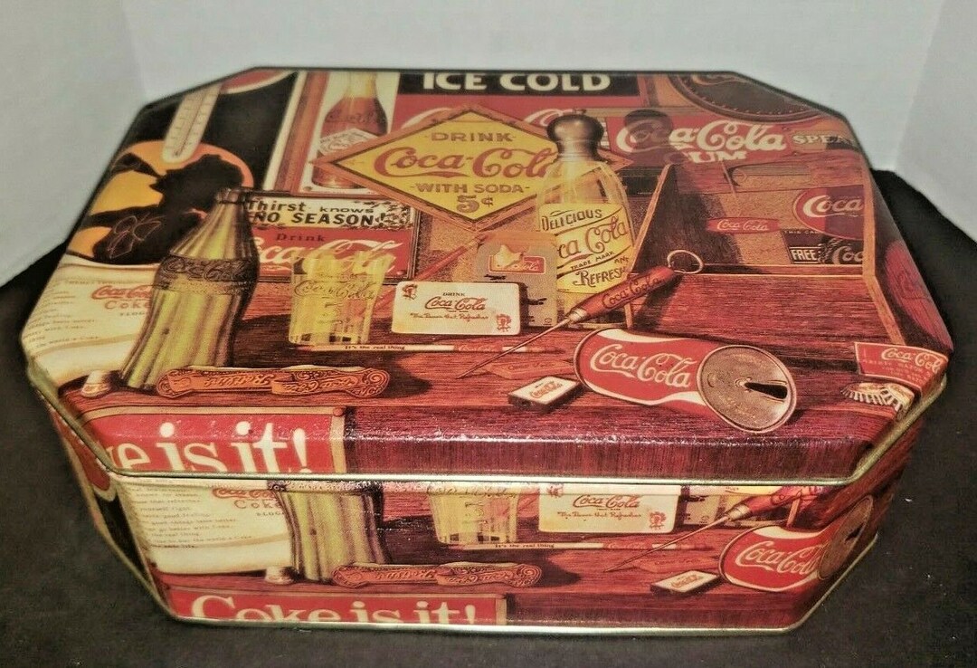 Vtg Coca-cola Collectible Metal Tin Box Coca Cola Sandra Ethridge ...