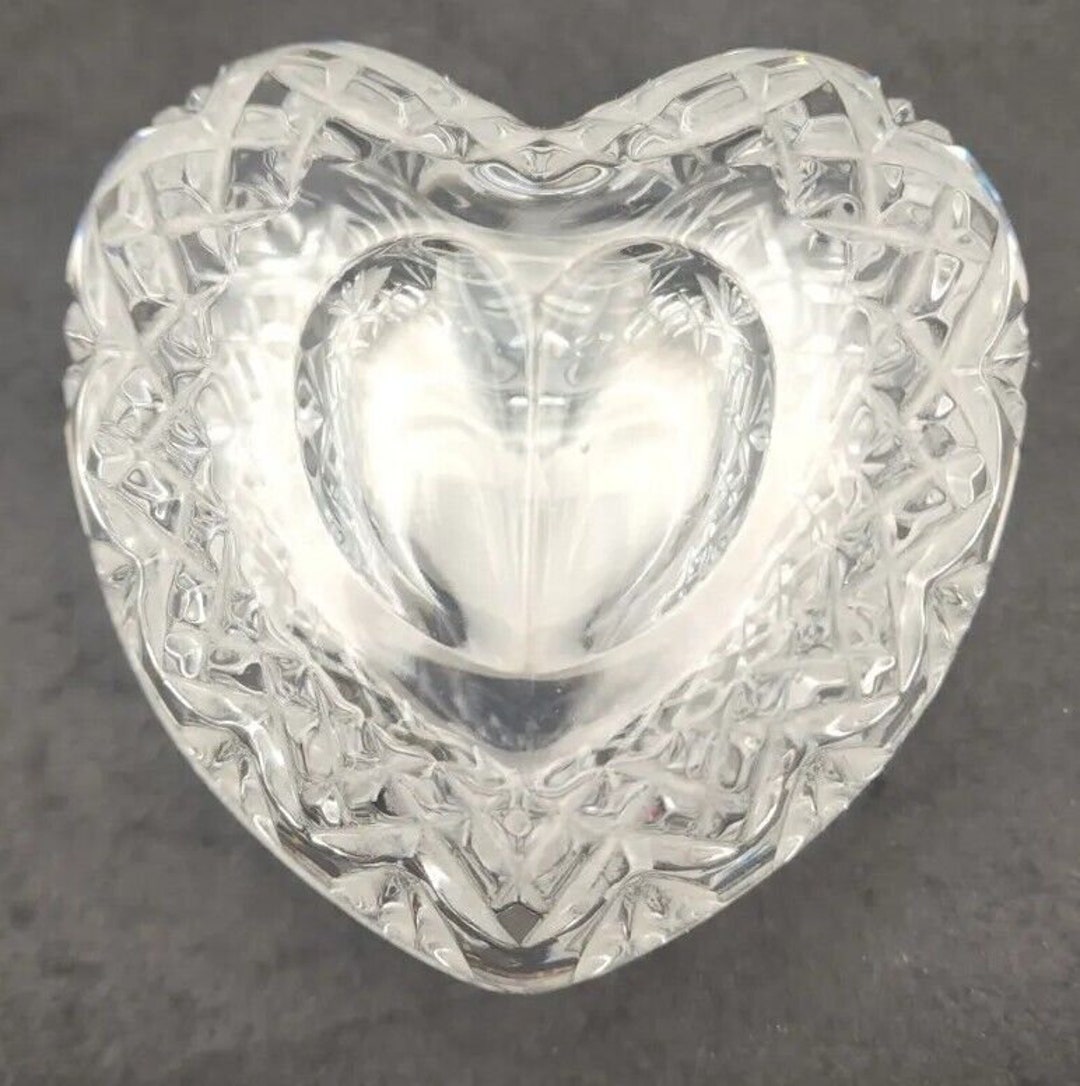 Waterford Crystal Heart Shaped Covered with Love Jewelry Trinket Box ...