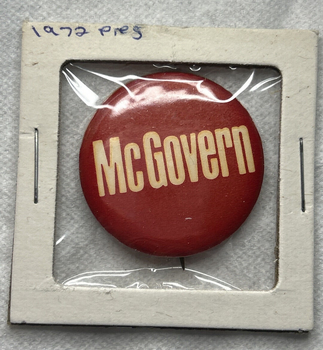 1972 Mcgovern Political Pinback Button Red and White PB91-6 - Etsy
