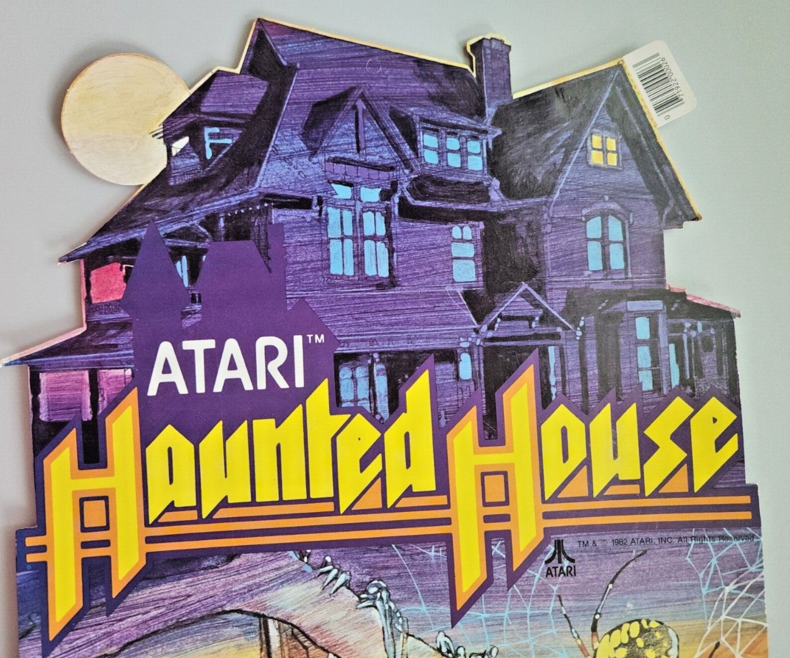 Vtg 1982 Atari Haunted House Die Cut Card Stock Artfaire Double Sided ...