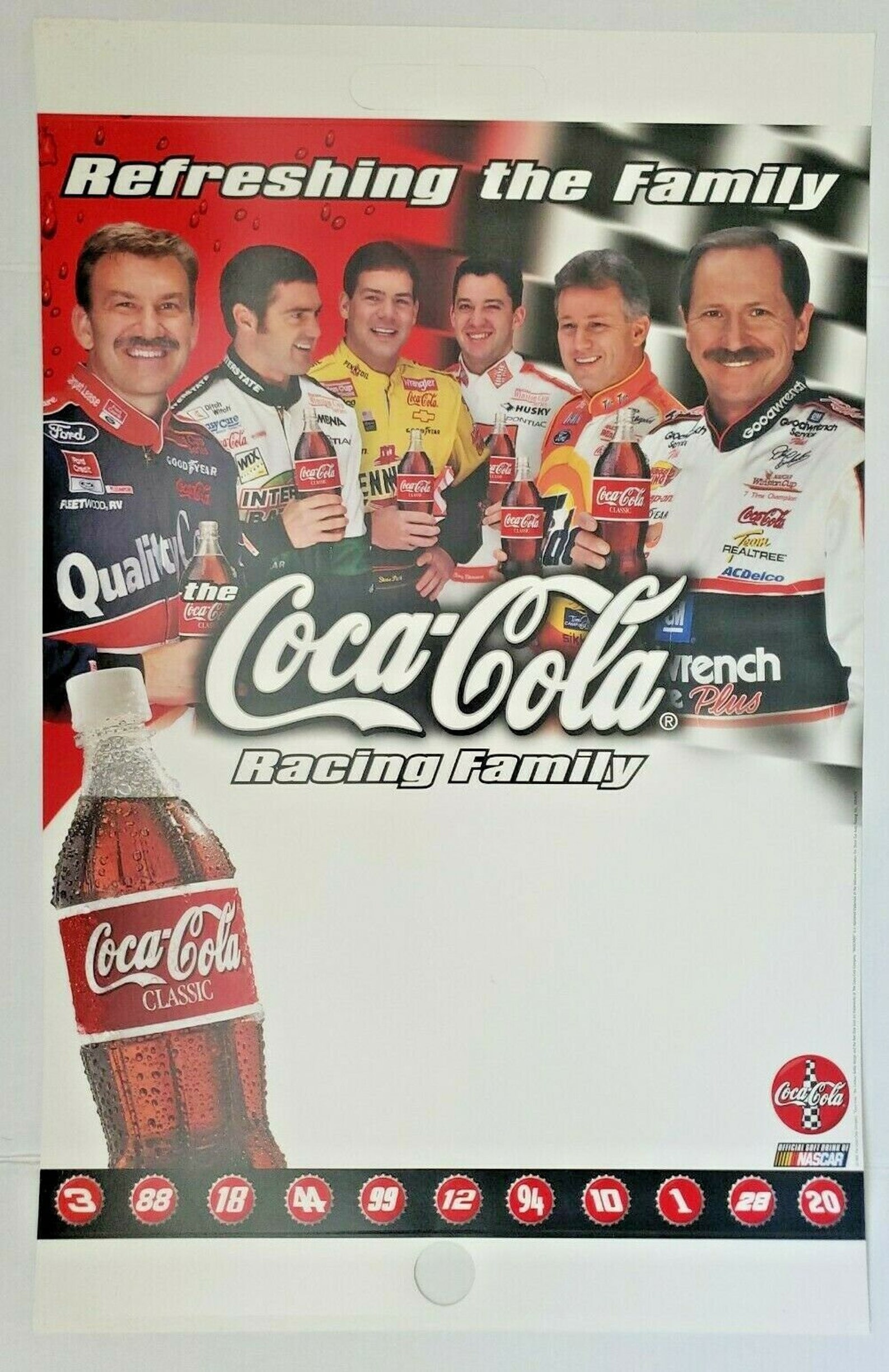 1999 coca-cola racing family store cardboard display sign rare | Etsy