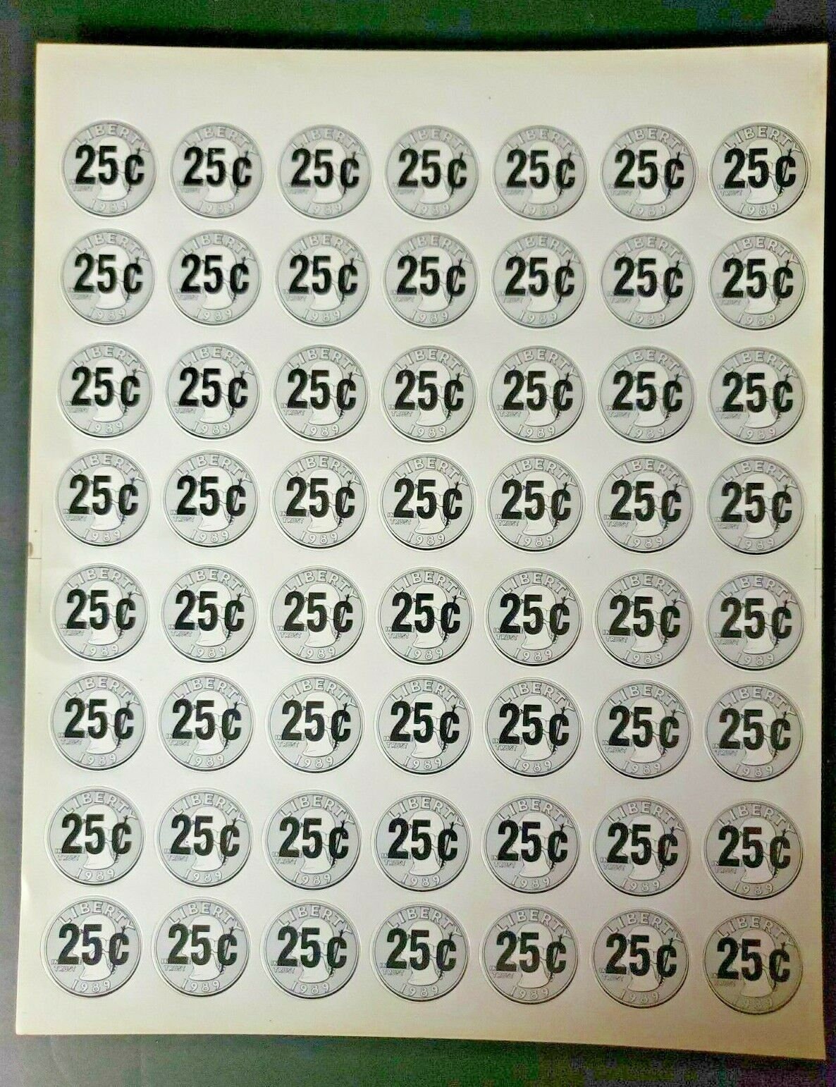 Vintage 25 cent gumball vending machine price stickers 56 on | Etsy