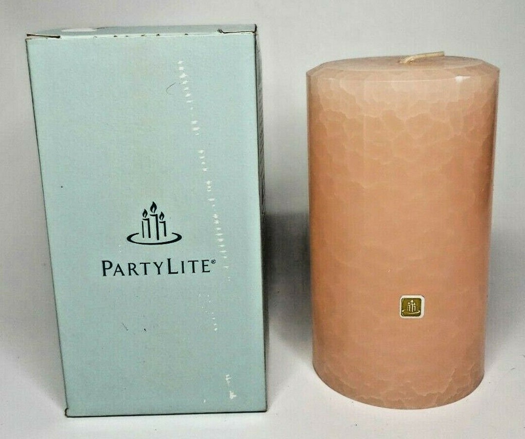 Vintage Retired Partylite 3" X 5" Apricot Basil Pillar Candle New Box ...