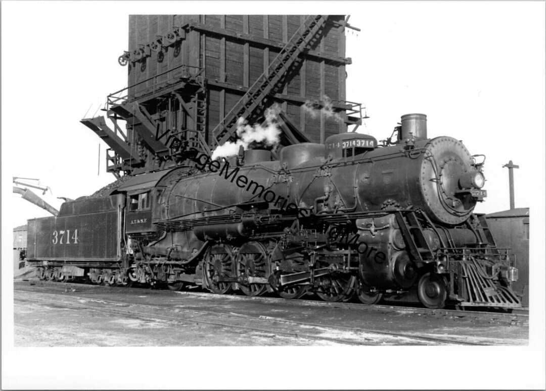 Vintage Atchison, Topeka & Santa Fe ATFE Railway 3741 Steam Locomotive ...