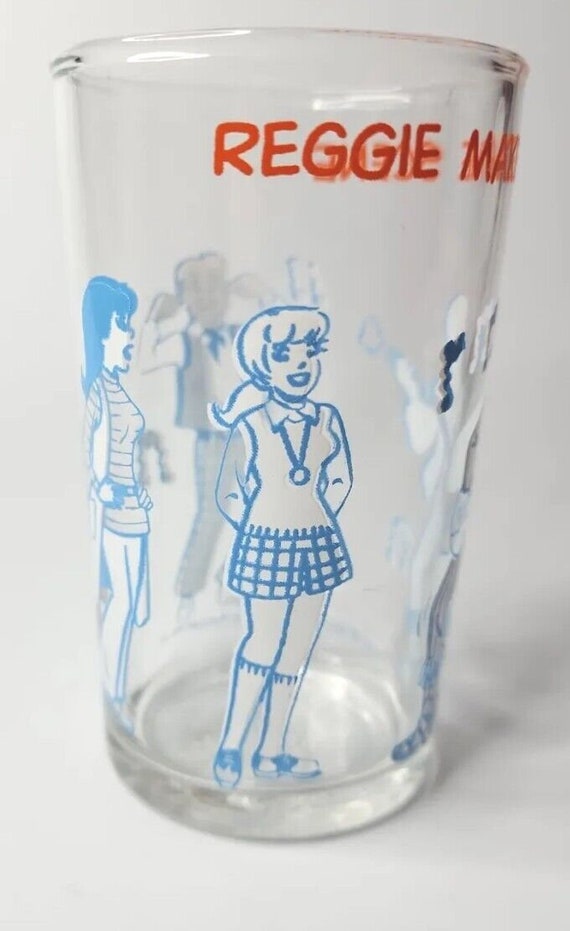 1971 vintage archie comics drinking glass "reggie mak… - Gem