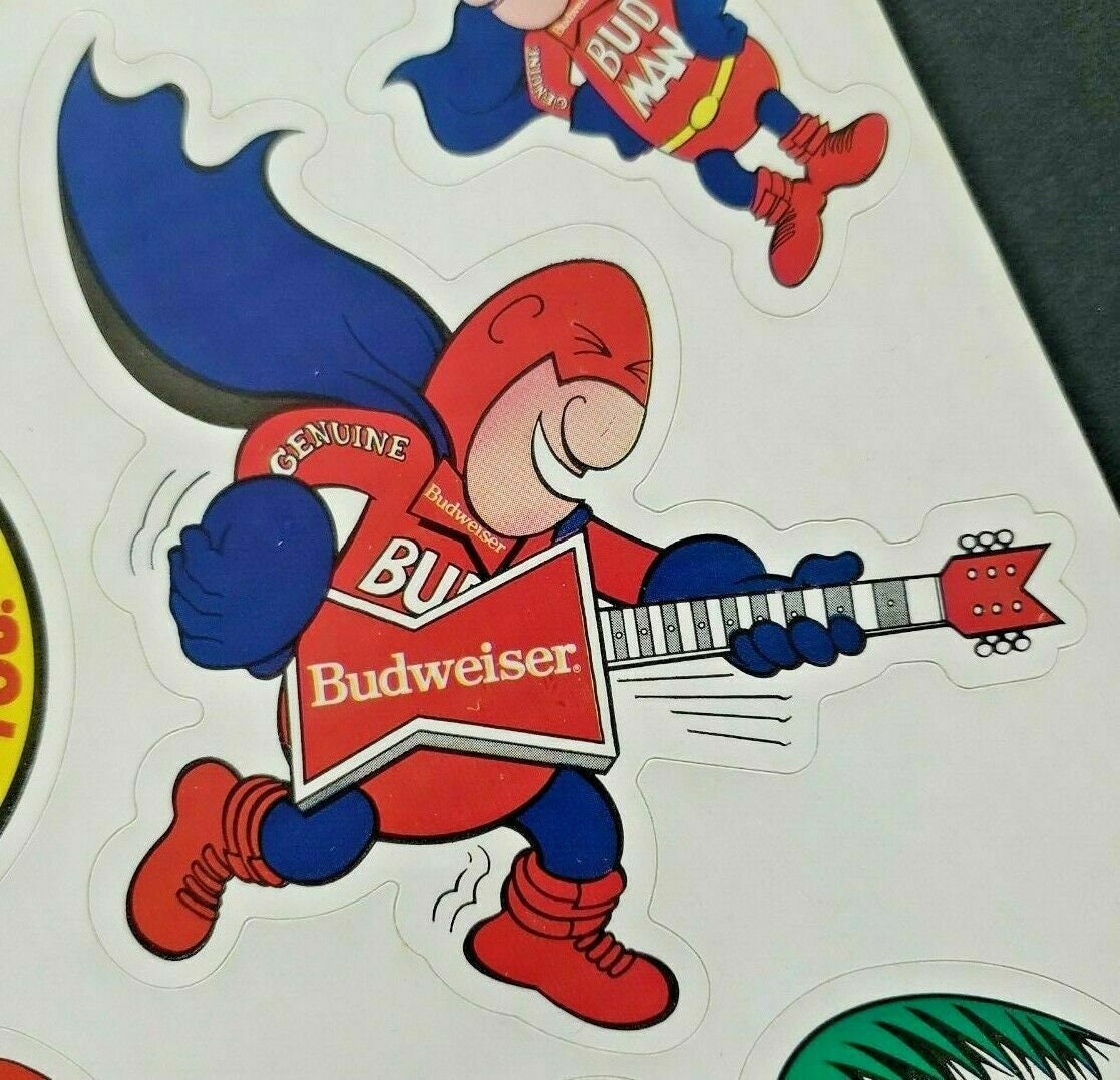 Vintage 1987 Anheuser-busch Budweiser Beer Bud Man Sticker - Etsy