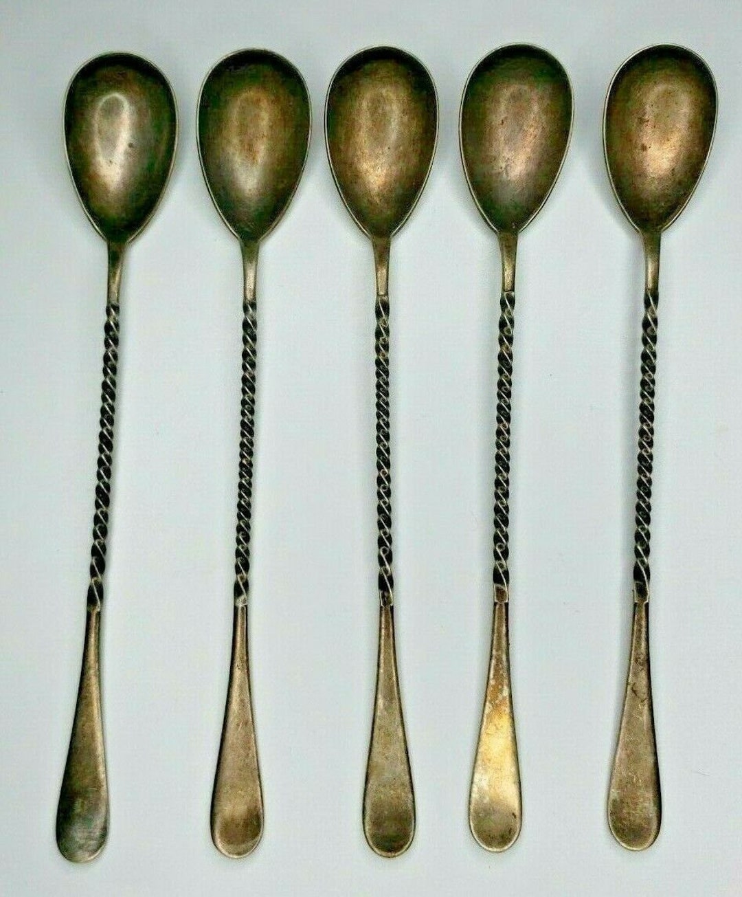 1835 R Wallace Ai 5 Iced Tea Spoons Long Twisted Handle Stainless ...
