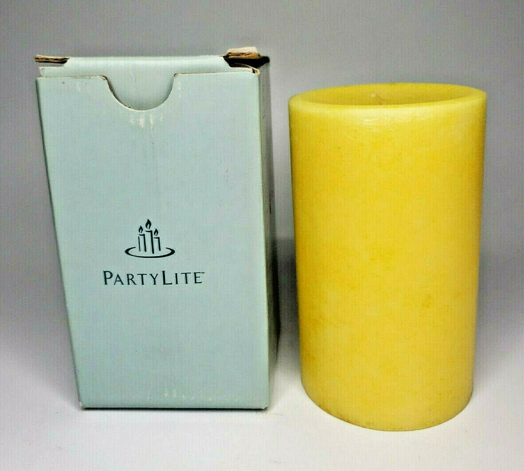 Vintage Retired PartyLite Pillar Candle 3" x 5" New Box Lemon-Lime P6B ...