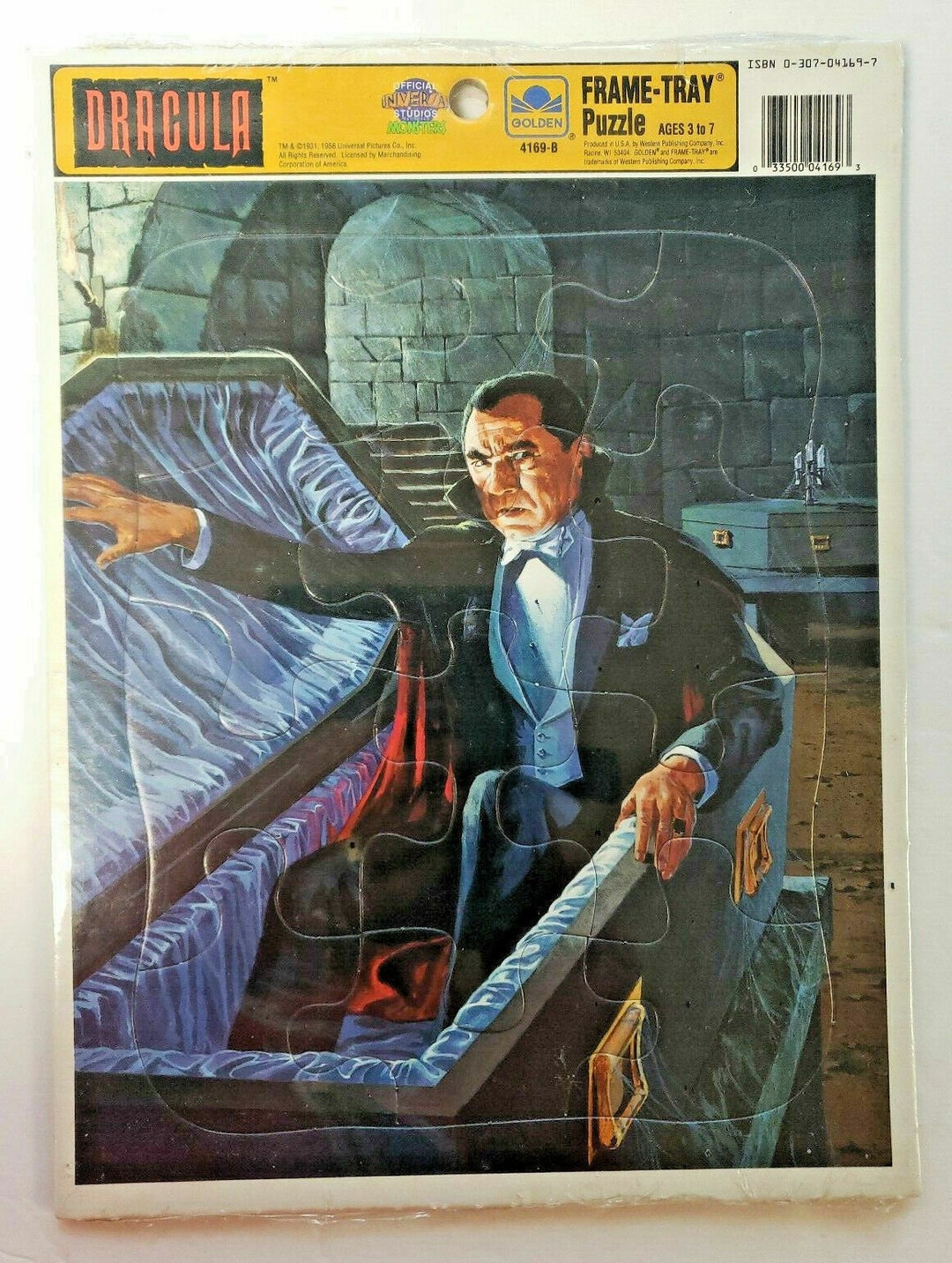 Vtg Dracula Frame Tray 12 Piece Puzzle Golden Universal Studios Monsters U170 - Etsy
