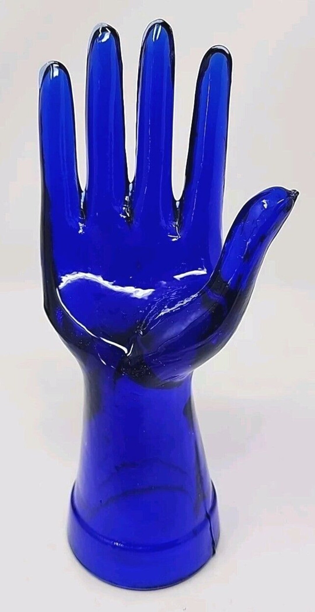Cobalt Blue / Glass Hand/ Jewelry Ring Display Holder/ Mannequin ...