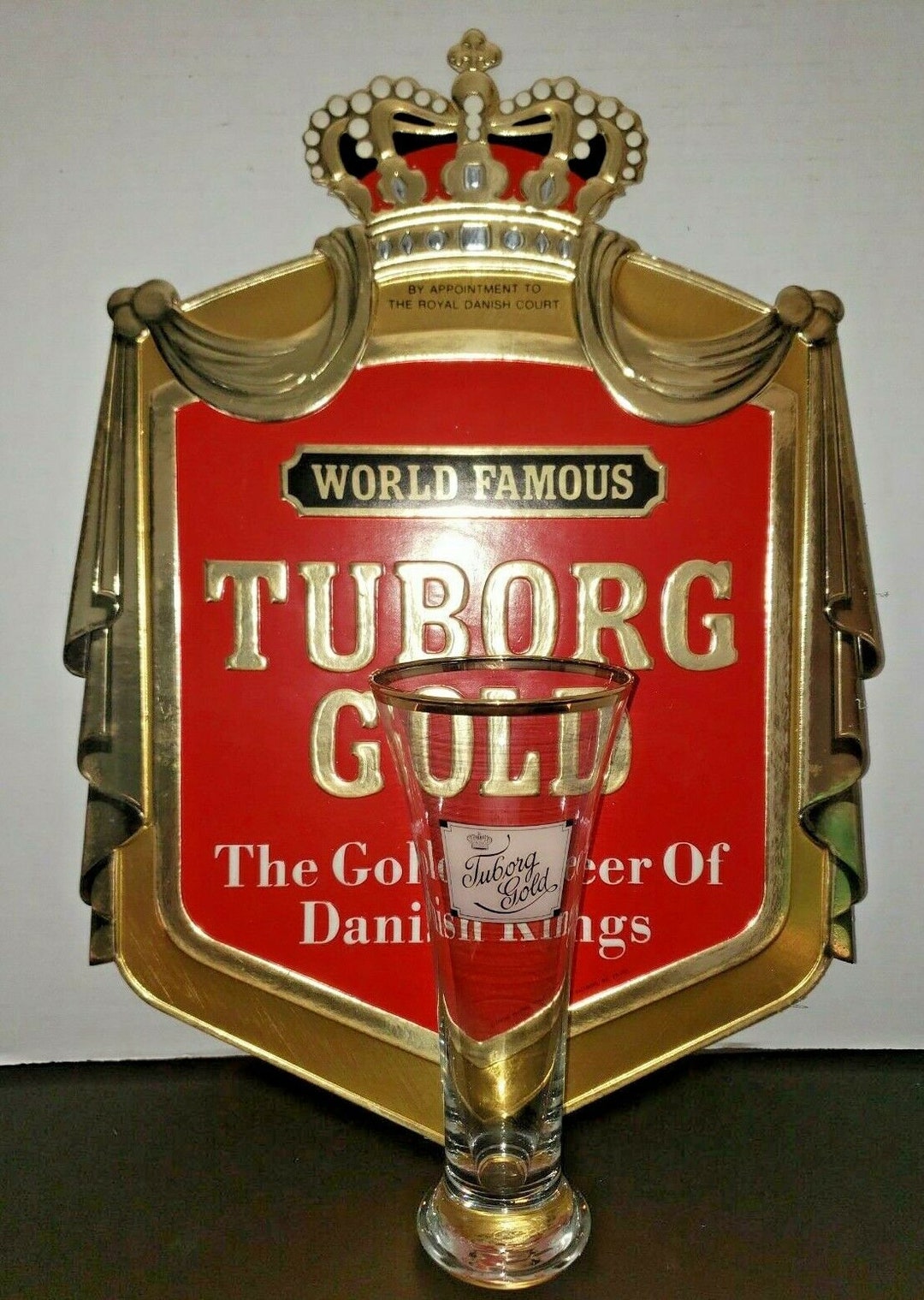 Vintage Tuborg Gold Beer 12 Oz. Pilsner Barware Glass Copenhagen ...