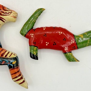 Vintage Wooden Animals Jeannis Franz Folk Art Set of 2 Alligator ...