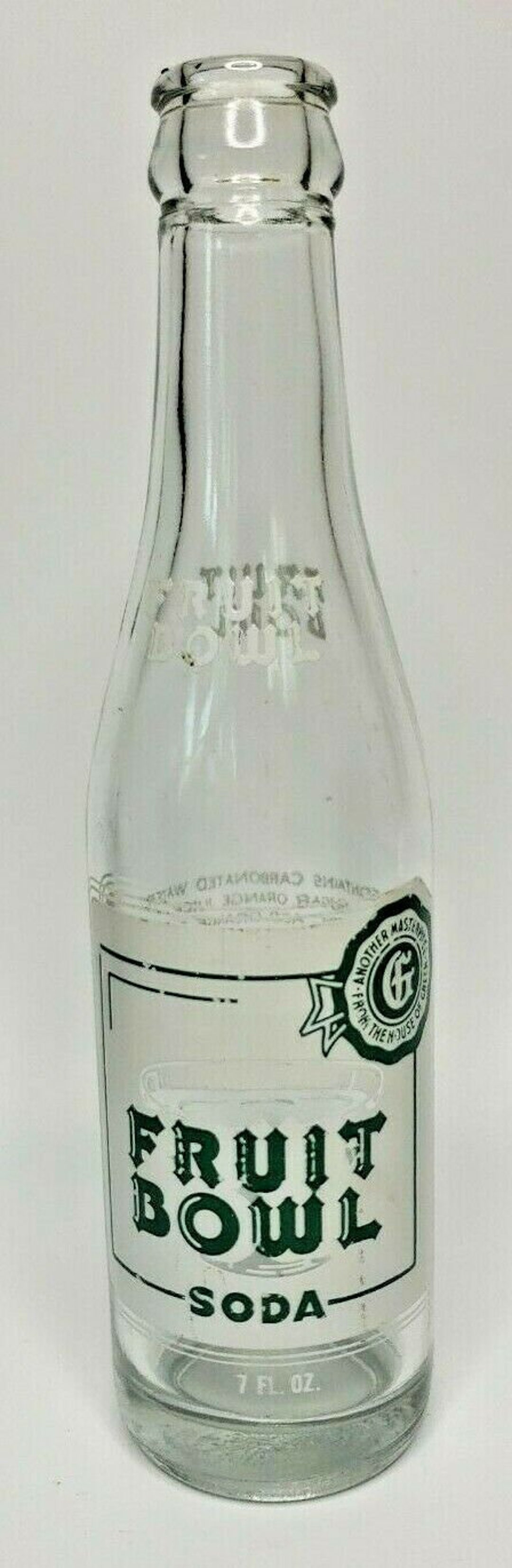 1963 Acl Soda Bottle 7 Green & Green, Houston, Tx Fruit Bowl Soda B1-43 ...