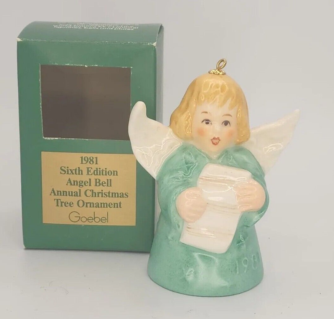 1981 Goebel Sixth Edition Angel Bell Annual Christmas Tree Ornament ...