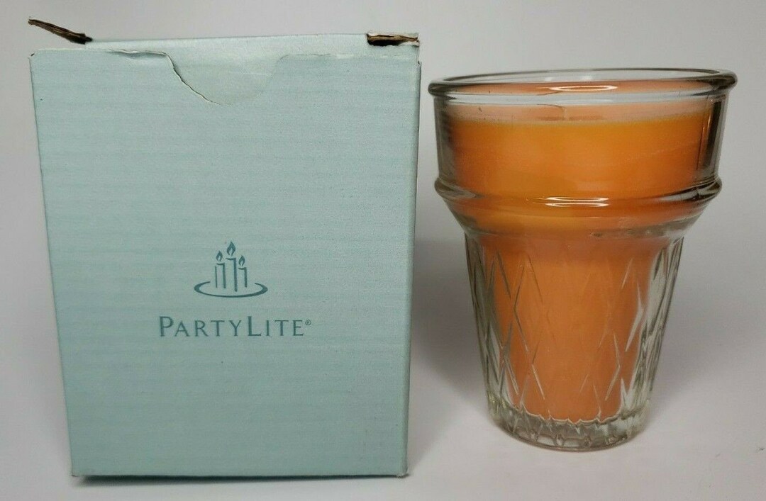 Vintage Retired PartyLite Cone Shaped Jar Candle Mango Ginger Sorbet ...
