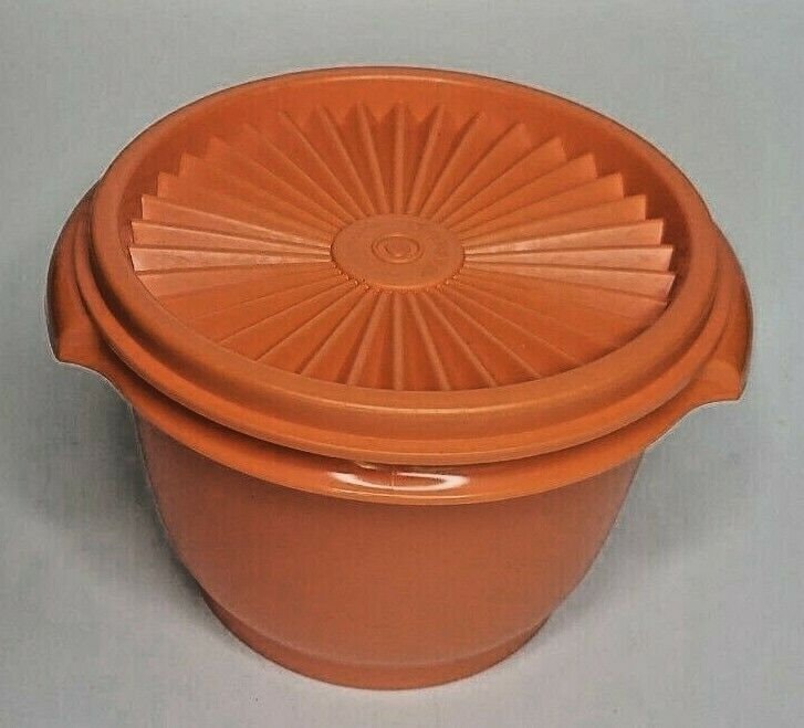 Vintage Tupperware 886-31 Orange 4.5" Round Harvest Orange W/ Lid U143 ...