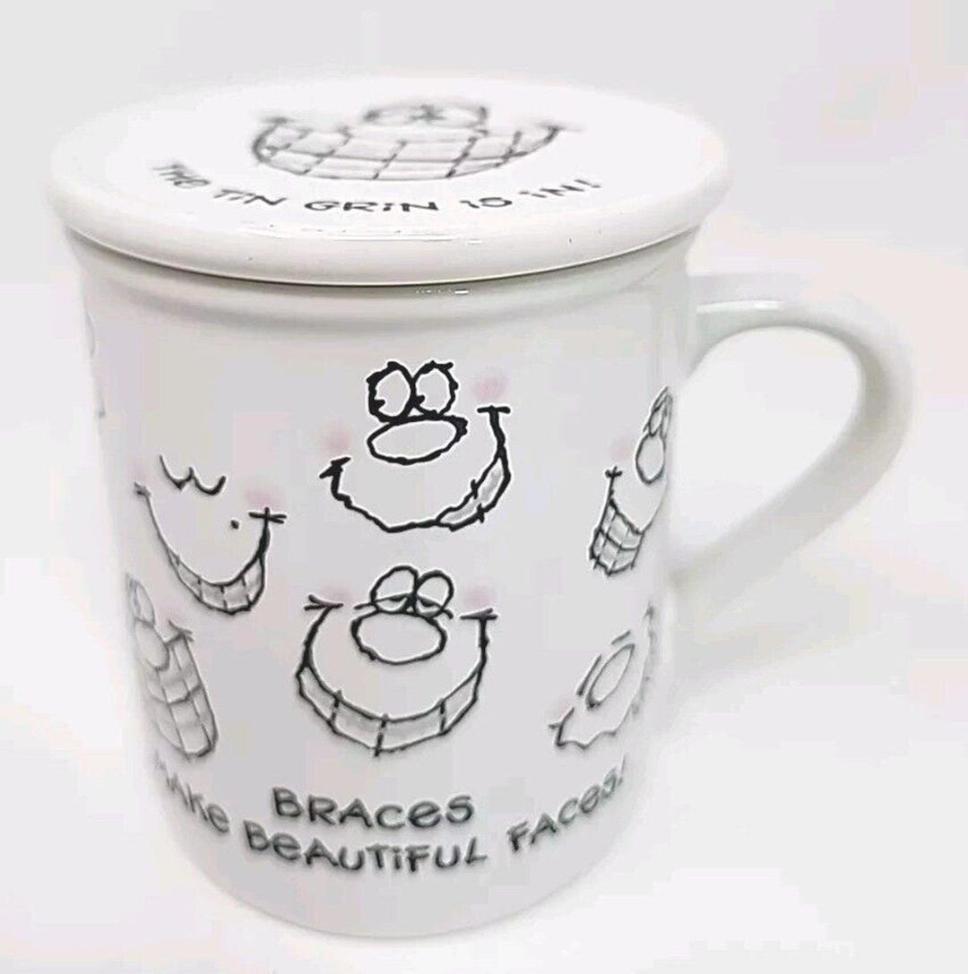 Vtg Hallmark 1985 Mug Mates Braces Make Beautiful Faces Flash A Silver ...