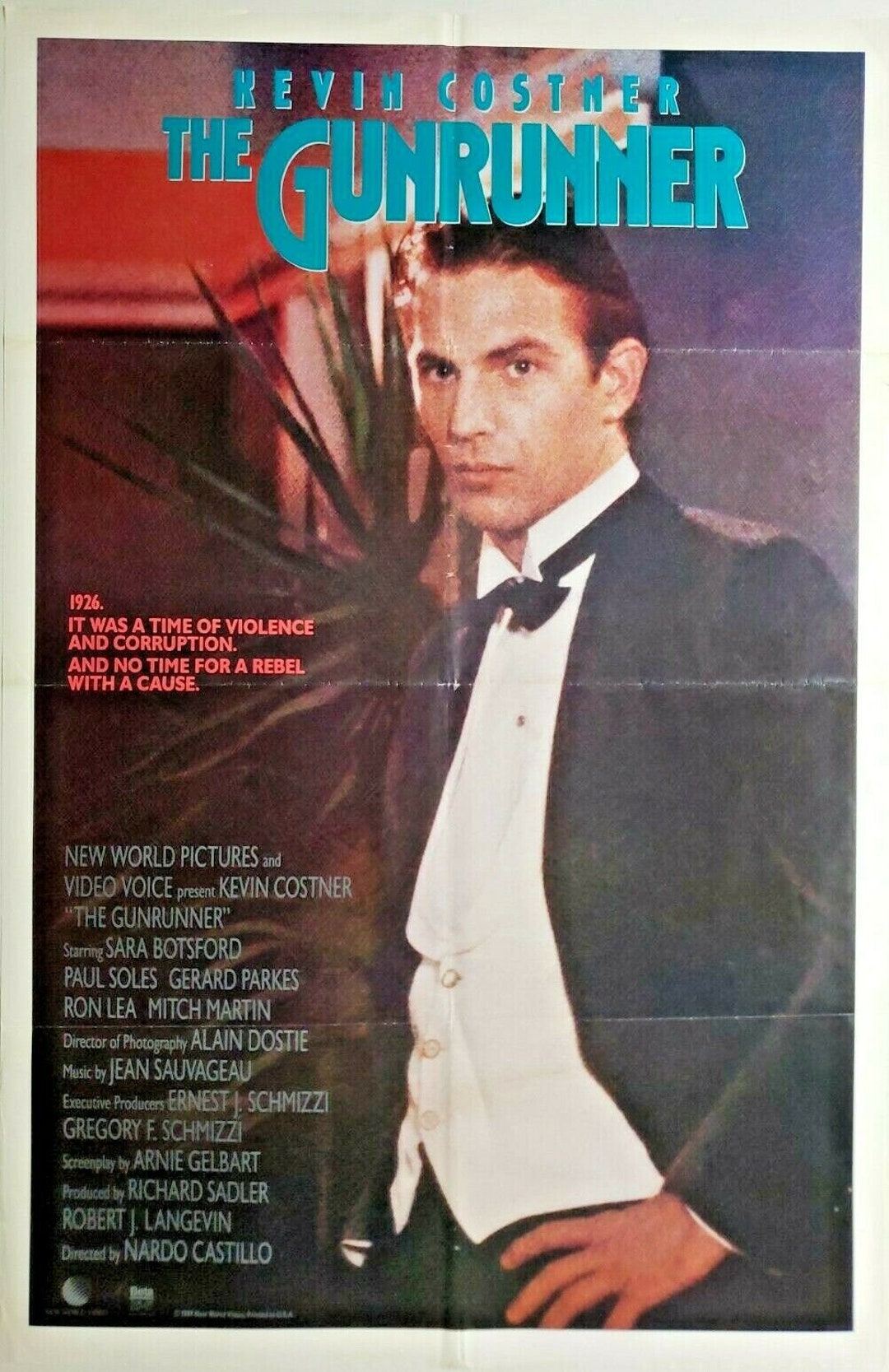 1989 the Gunrunner Original Movie Poster Kevin Costner New World Video ...