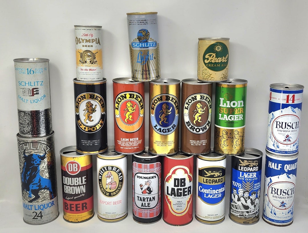 Vintage 70-80's Mixed Collectible Empty Beer Steel Cans Lot of 18 Cans ...